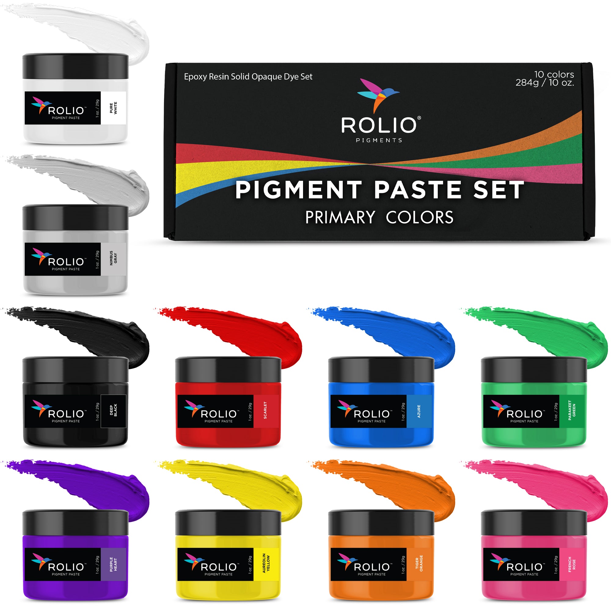 Epoxy Pigment Paste Set (10 Primary Colors) – Rolio Pigments