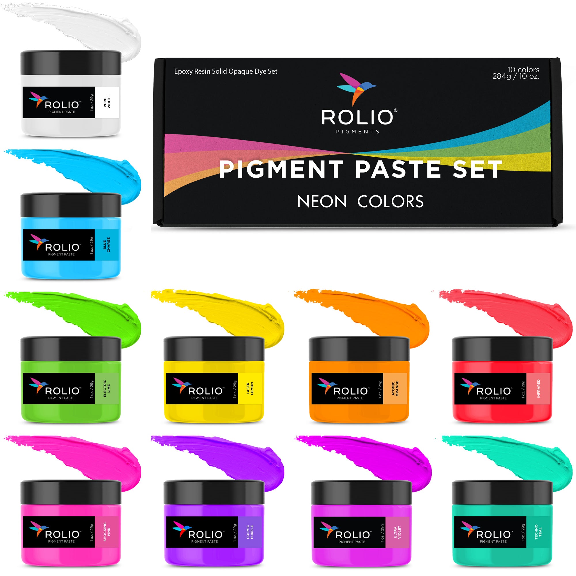 10 Color Neon Pigment Paste Set – Rolio Pigments